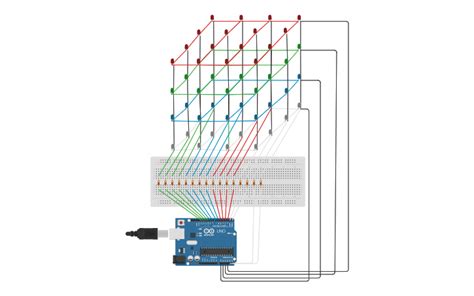 Circuit Design Cubo Led 4x4x4 Tinkercad