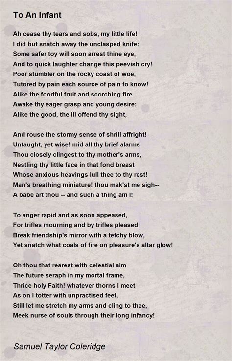 To An Infant Poem By Samuel Taylor Coleridge Poem Hunter