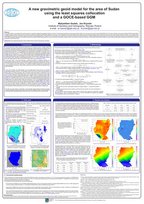 Pdf A New Gravimetric Geoid Model For The Area Of Sudan Using The Least Squares Collocation