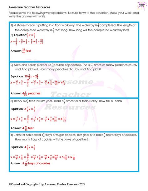 Fractions With Algebra Solving For Variables With Fractions Algebra Worksheet Algebra