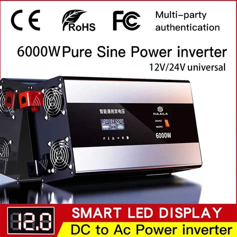 4500w 스마트 인버터 Dc Ac 전압 변환기 자동차 전원 공급 장치 순수 사인파 인버터 12v 24v ~ 220v