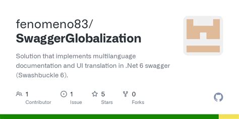 GitHub Fenomeno SwaggerGlobalization Solution That Implements Multilanguage Documentation