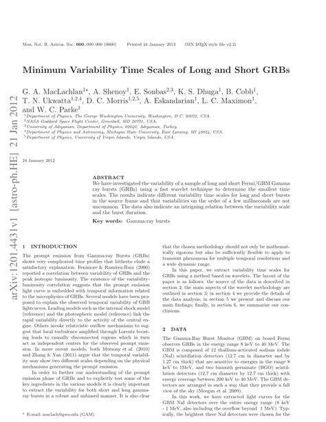 Pdf Minimum Variability Time Scales Of Long And Short Grbs
