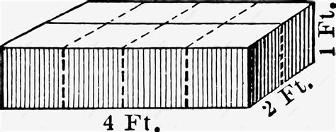 Ilustración Vintage De Un Prisma Rectangular Con Dimensiones 4 X 2 X 1 Vector Png Dibujos