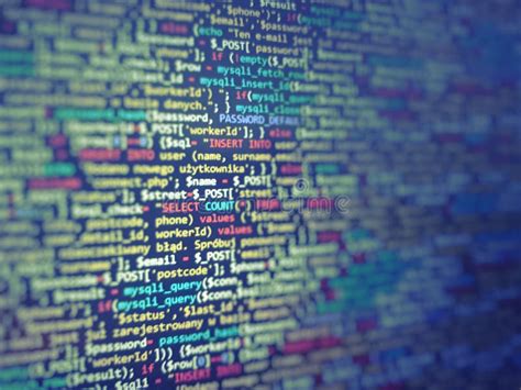 Blue Unique Background Programming Php On Laptop Computer Screen