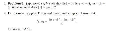 Solved 3 Problem 3 Suppose U VV Such That Chegg Com