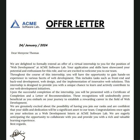 Menyene Thomas On Linkedin Acmesoftwarelab Internship Acme