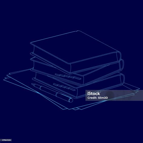 책 더미는 파란색으로 표시됩니다 책은 서로 겹쳐져 있으며 맨 위의 책이 가장 큽니다 지식과 학습의 개념 책은 종종 교육과 관련이 있습니다 가리기에 대한 스톡 벡터 아트 및