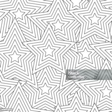 낙서 스타일의 색칠하기 책을 위한 흑백 이음매 없는 패턴 다각형 오각형 패턴에 대한 스톡 벡터 아트 및 기타 이미지 패턴 별 모양 컬러링 북 페이지 일러스트레이션