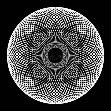 Abstract Circle Lines Spirograph Pattern Round Rotation Design Element