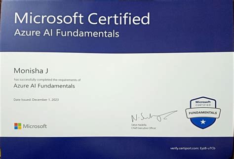 Monisha J On Linkedin Azureaifundamentals Microsoftcertificate