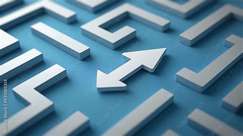 White Arrows Traverse A Complex Maze Illustrating The Concept Of Navigating Challenges To Find