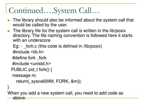 Ppt Minix Overview And System Call Implementation Powerpoint