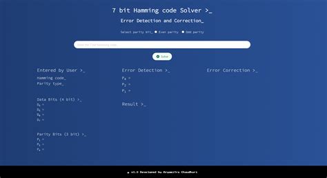 Github Aryamitra Bit Hamming Code Solver A Simple And Lightweight Web Application Which
