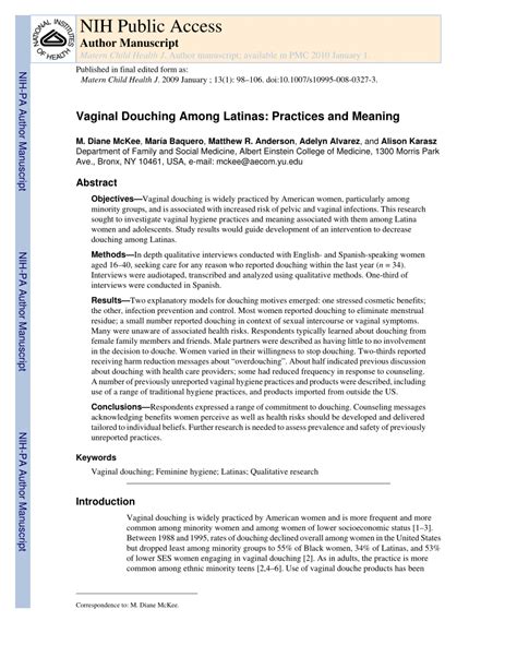 Pdf Vaginal Douching Among Latinas Practices And Meaning