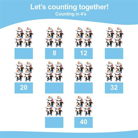 Mathematic Counting Worksheet Math Activity Count And Write The Missing Numbers Math