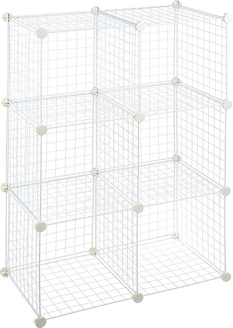 Amazon Basics Cube Wire Storage Shelves Off White Amazon Co Uk Home Kitchen