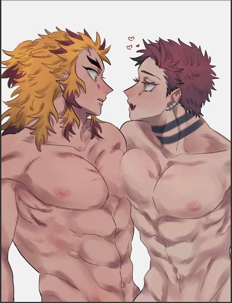 Rule 34 2boys Abs Akaza Kimetsu No Yaiba Blonde Hair Blush Demon