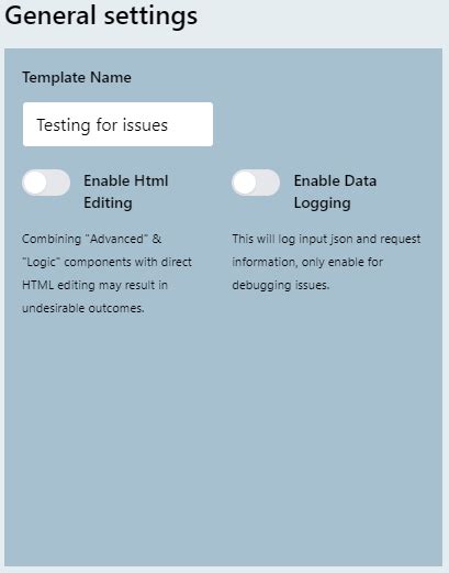 Template Settings TemplateTo Documentation