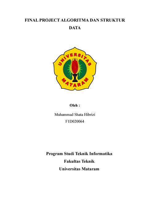 Final Project Algoritma Dan Struktur Data Final Project Algoritma Dan Struktur Data Oleh