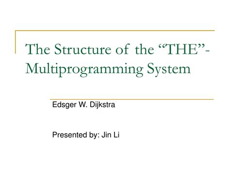 Ppt The Multiprogramming System Hierarchical Process Management