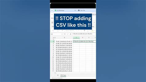 Csv File Sum Shorts Excel Exceltips Youtube