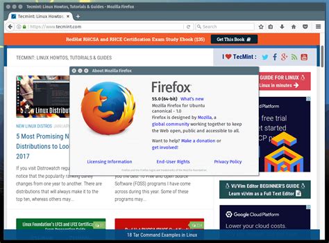 Firefox 55 Released Install On Redhat And Debian Based Systems