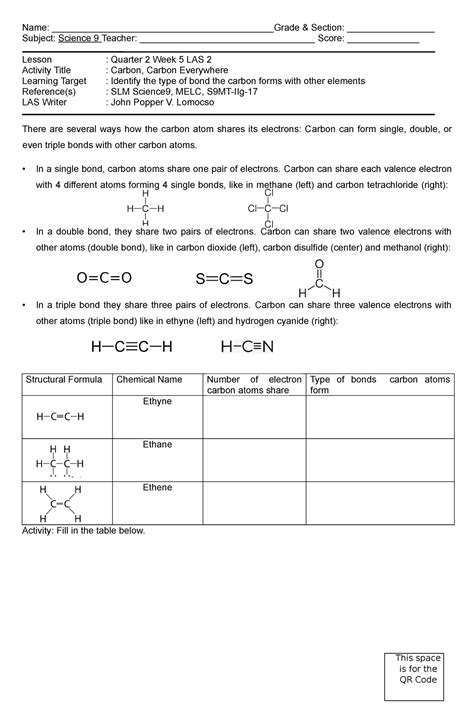 Science 9 Q2 Week5 Las2 Name Grade And Section