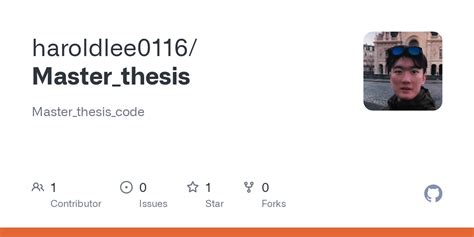 Github Haroldlee Master Thesis Master Thesis Code
