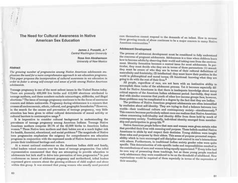 Pdf The Need For Cultural Awareness In Native American Sex Education