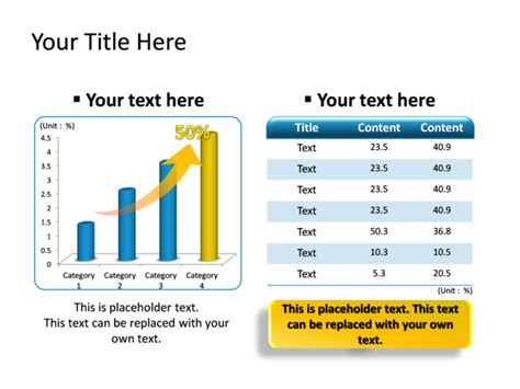 Powerpoint Slide Clustered Column Table Chart Multicolor Data Driven Tg