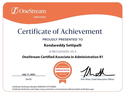 Hi Friends I Would Like To Share With You That I Have Completed The Onestream Certified