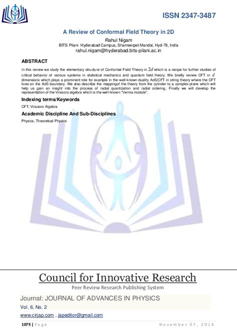 Pdf A Review Of Conformal Field Theory In 2d