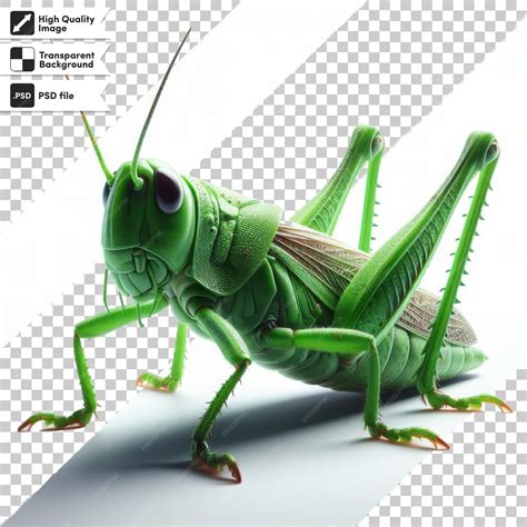 A Green Grasshopper With A Picture Of A Grasshopper On Its Back
