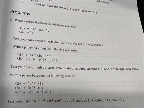 Solved Problems 1 Write A Parser Based On The Following