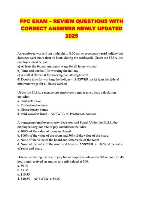 Fpc Exam Review Questions With Correct Answers Newly Updated 2025 Fpc Stuvia Us