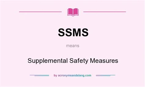 SSMS Supplemental Safety Measures In Undefined By AcronymsAndSlang Com