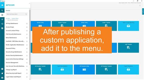 Adding A Kinetic Customized Form To A Menu Epicor Erp Knowledge On Demand