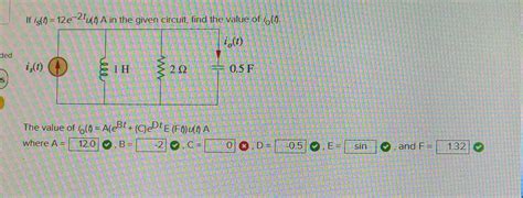 solved if is t 12e−2tu t a in the given circuit find the