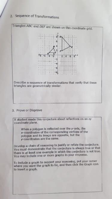 Solved 2 Sequence Of Transformations Triangles Abc And Def