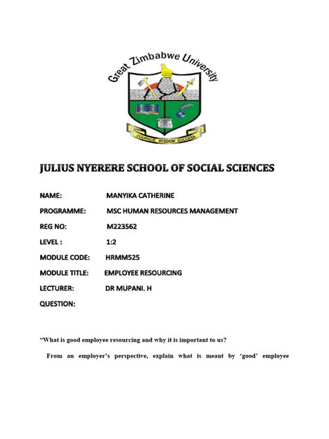 Employee Resourcing Individual Assignment Pdf Talent Management Employee Retention