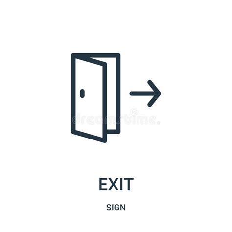 Exit Icon Vector From Sign Collection Thin Line Exit Outline Icon Vector Illustration Stock
