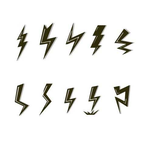 Curved Lightning Bolt Vector