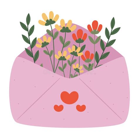 Carta De Amor Floral Ilustración Del Vector Ilustración De Papel 263630630