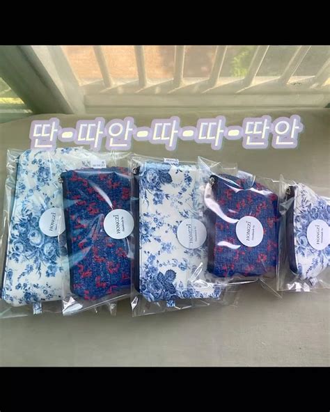 홍지프로 🌸화이트블루플라워 파우치🎀 트위드블루체리파우치🎀감솨합니당 ️핸드메이드 토트백 데일리가방 선물포장 홍지프로데일리파우치 Youtube