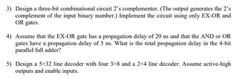 Solved 3 Design A Three Bit Combinational Circuit 2s
