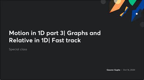Solution Motion In 1d Part 3 Graphs And Relative In 1d Fast Track