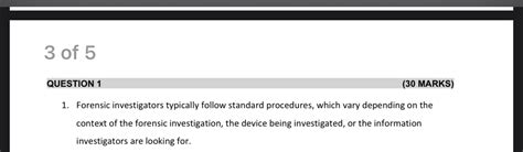 Solved 3 ﻿of 5question 130 ﻿marksforensic Investigators