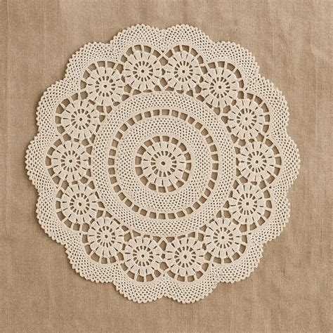 Handmade Turkish Crochet Lace Doily Oval White Table Mat Vintage Lace