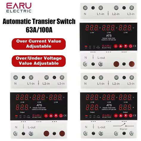 63a 100a 3 Phase 3pn Over Under Voltage Protector Ats Automatic